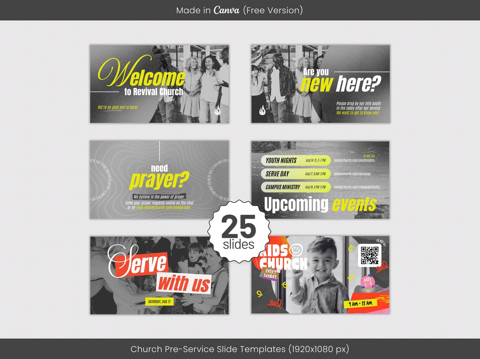 25 Modern Church Pre-service Slides Canva Templates,church Event ...