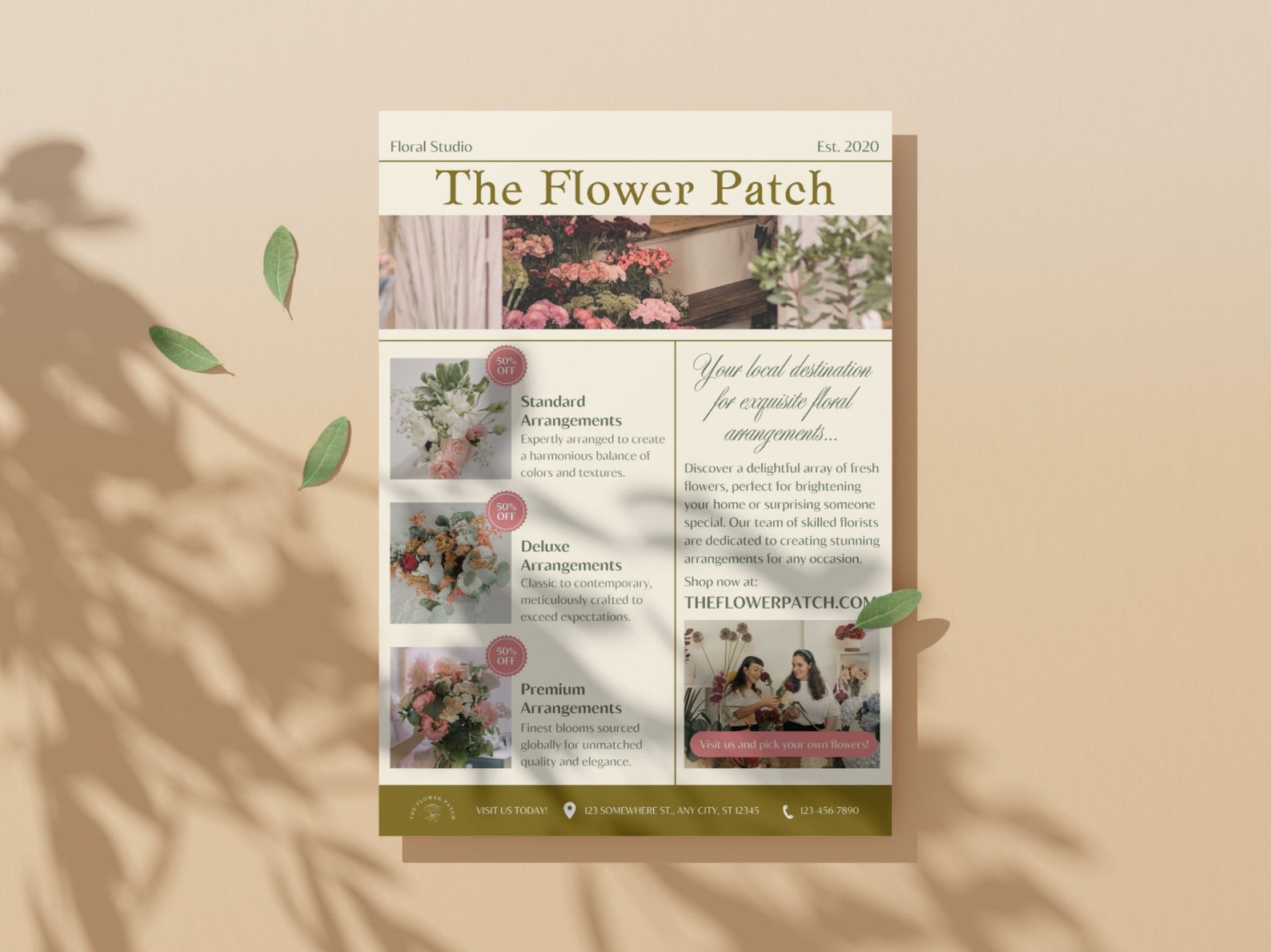 Flower Shop Flyer Template (digital Download) - Etsy