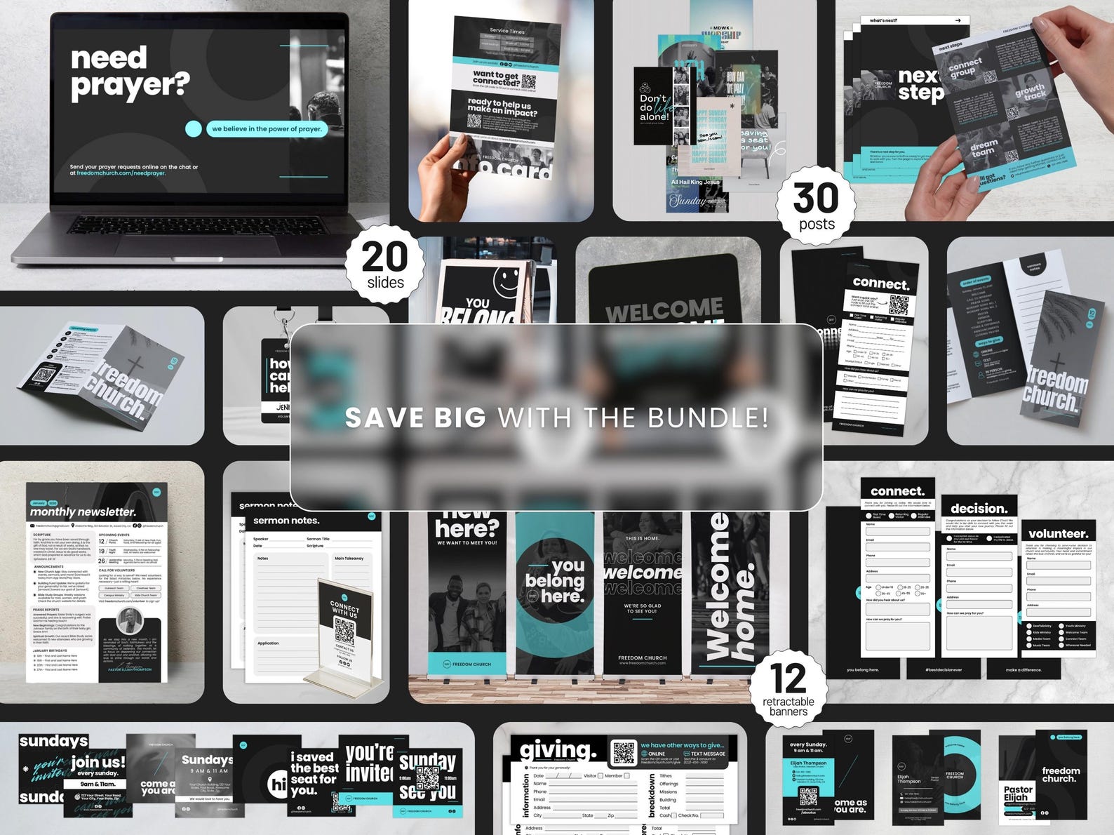 10 Modern Church A-frame Sign Templates: Welcome Signs (canva Editable ...
