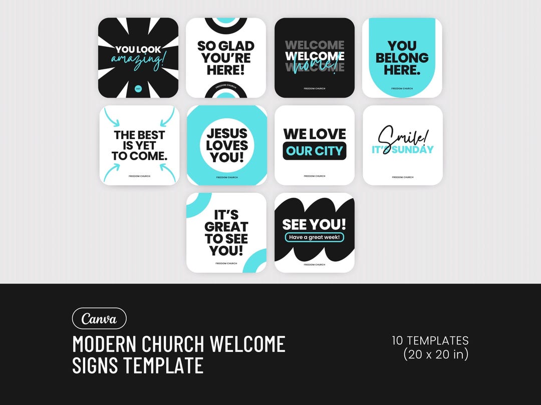 Modern Church Welcome Signs Canva Templates, Aesthetic New Welcome ...