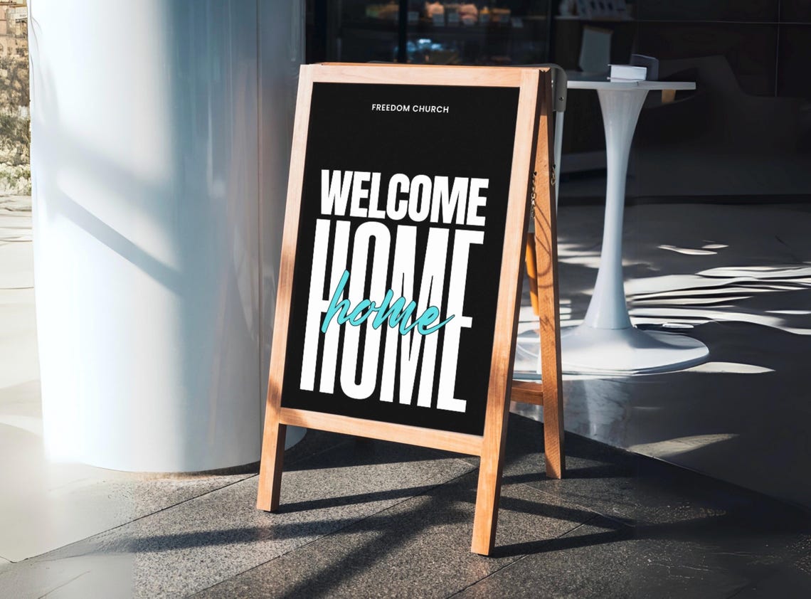 Modern Church A-frame Signs Canva Templates, New Church Parking Signs ...