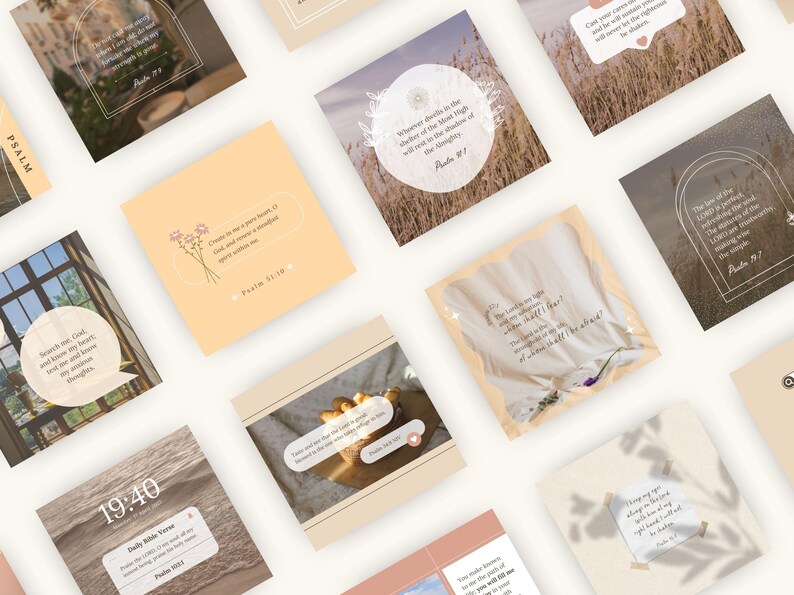30 Psalms Bible Verse Social Media Templates, Beautiful Uplifting ...