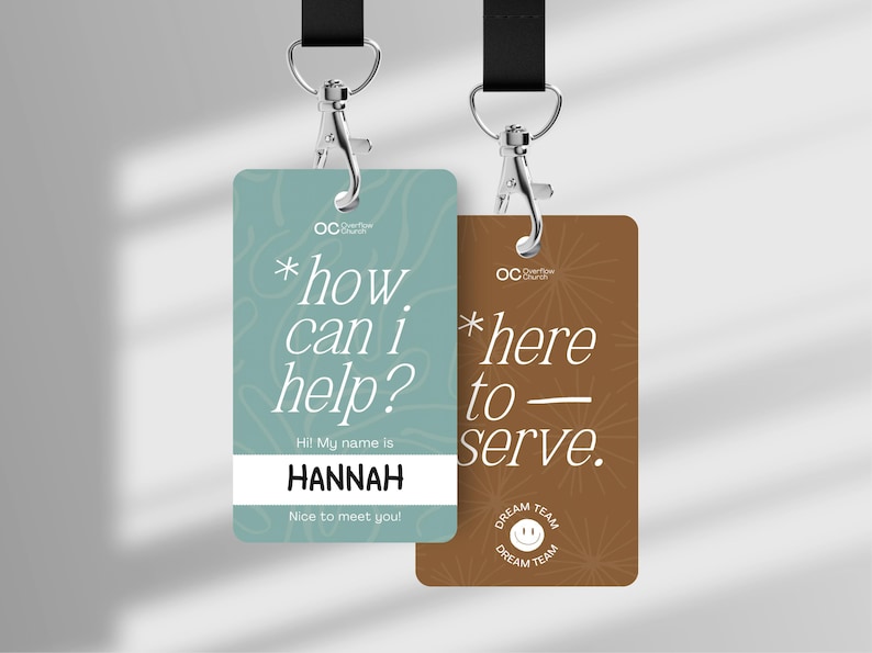 Modern Aesthetic Church ID Badge Canva Templates, Unique Church Staff ...