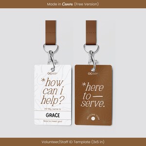 Modern Aesthetic Church ID Badge Canva Templates, Unique Church Staff ...