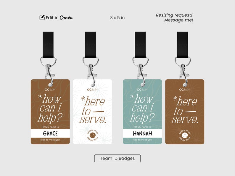 Modern Aesthetic Church ID Badge Canva Templates, Unique Church Staff ...