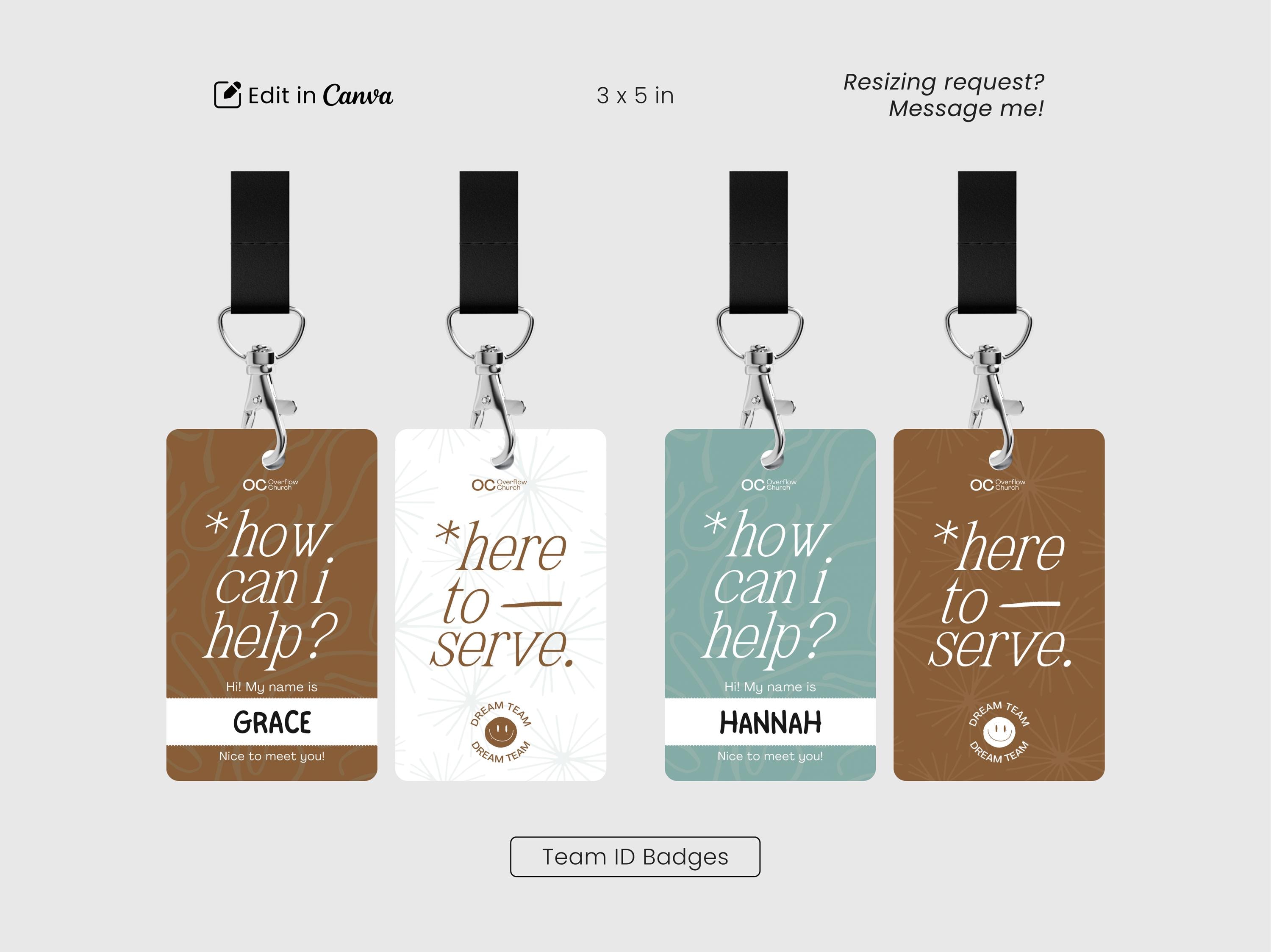 Modern Church Staff/volunteer ID Badge Template (canva Editable ...