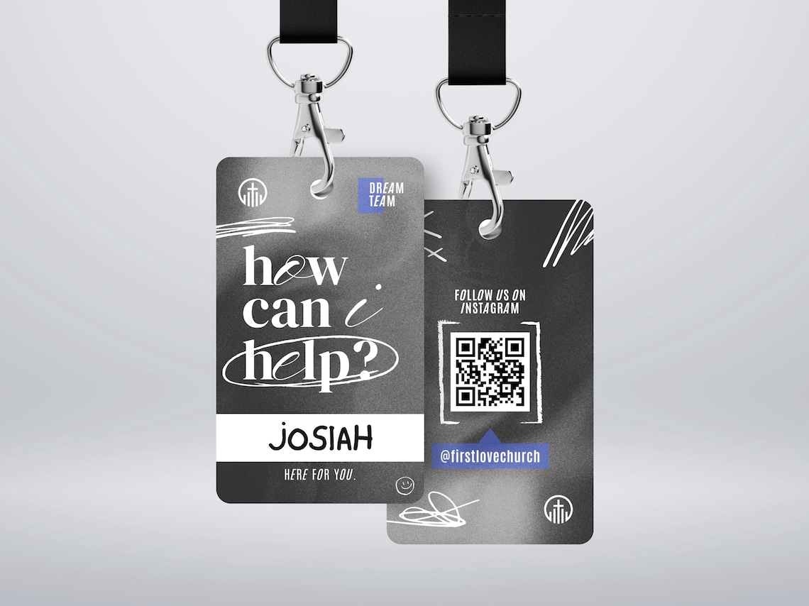 Modern Church ID Badges Template, Youth Volunteer (digital Download) - Etsy