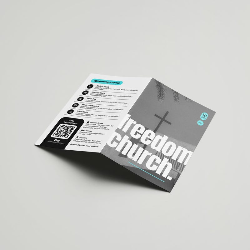 Church Bulletin Editable Bi Fold - Etsy