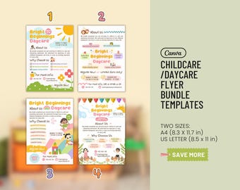 Editable Daycare Flyer Canva New Template, Preschool/childcare Center ...