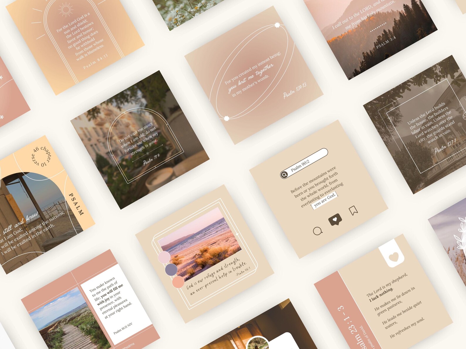 30 Psalms Bible Verse Social Media Templates, Beautiful Uplifting ...