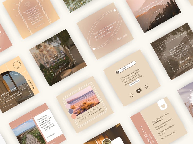 30 Psalms Bible Verse Social Media Templates, Beautiful Uplifting ...