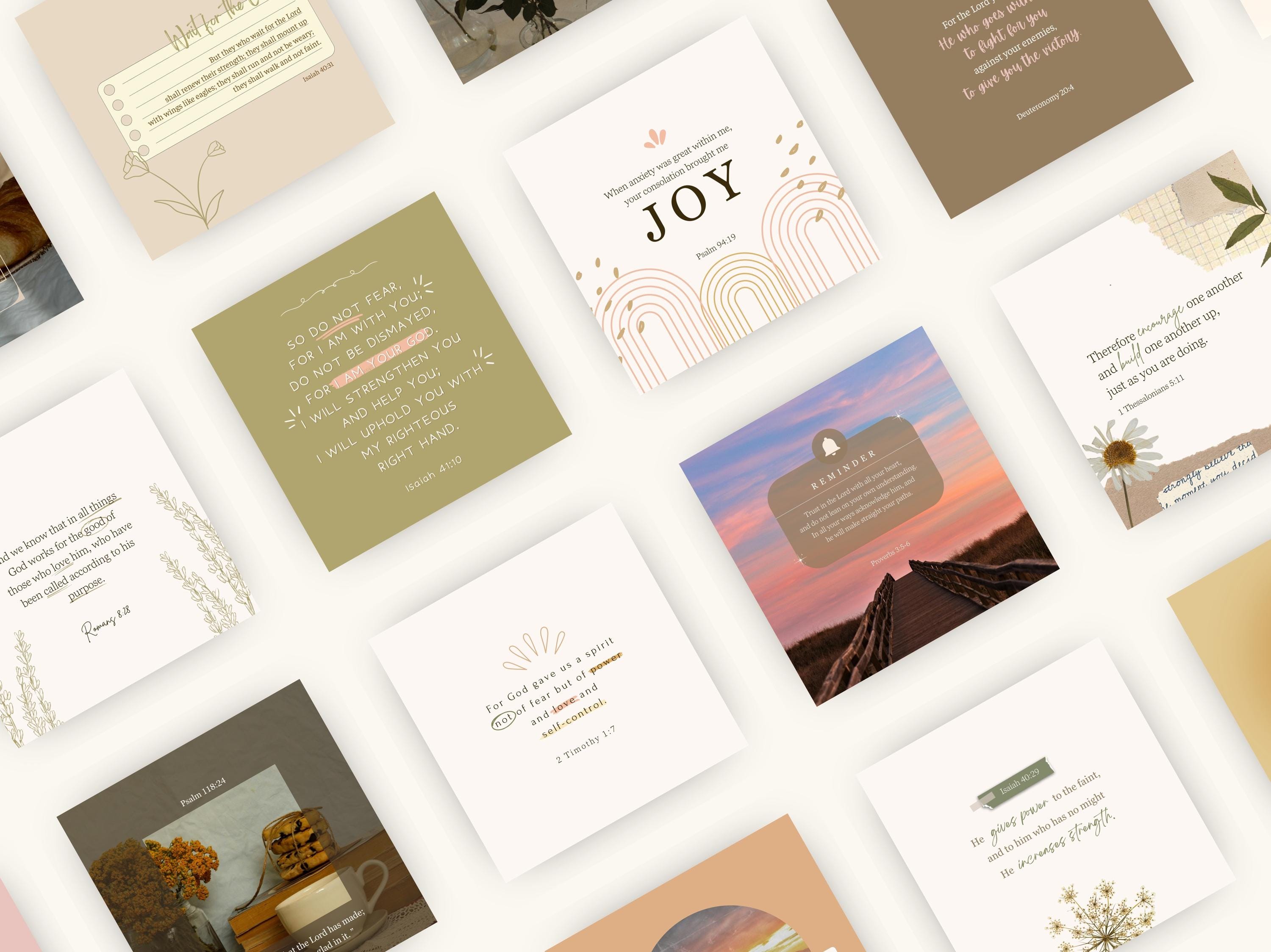 50 Bible Verse Instagram Templates, Encouraging Scriptures, New Designs ...