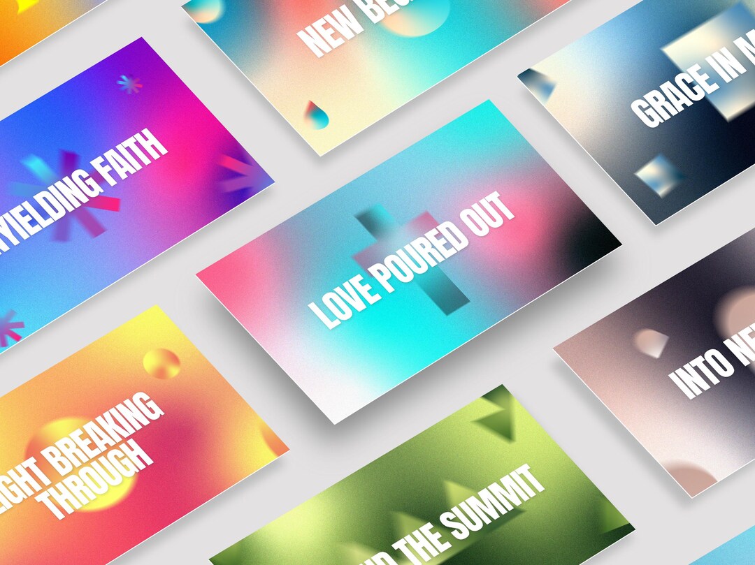 Textured Gradient Backgrounds for Church Sermon Slides (canva, AI File ...