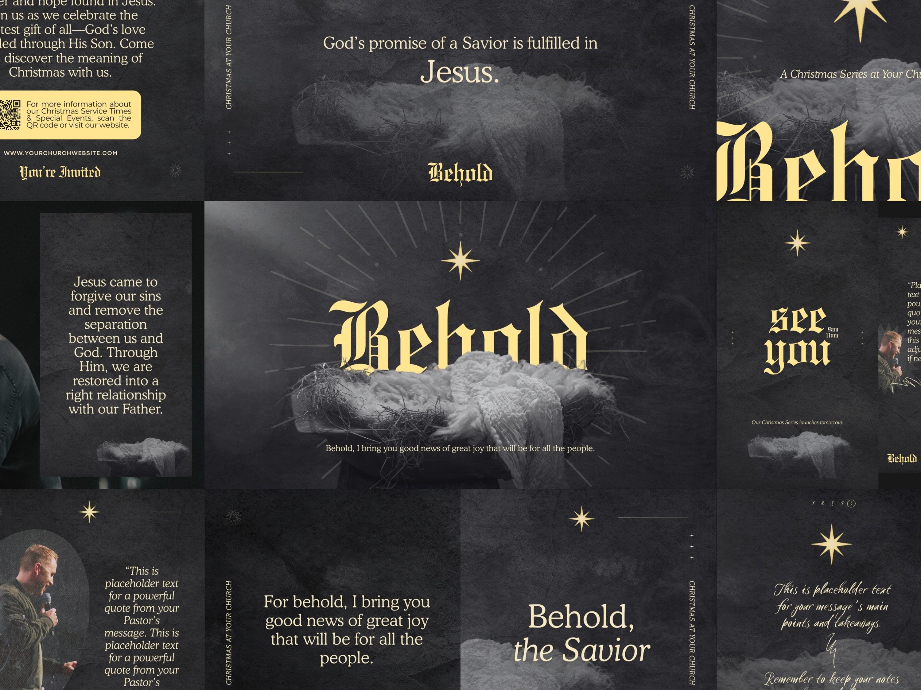Christmas Sermon Series Graphics Pack: Contemporary Church (canva ...