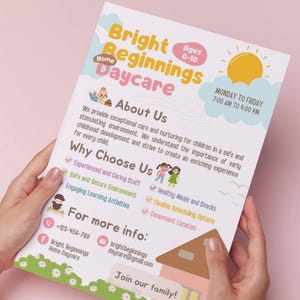 Editable Home Daycare Flyer Template (canva Editable, Digital Download ...