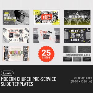 25 Modern Church Pre-service Slides Canva Templates,church Event ...