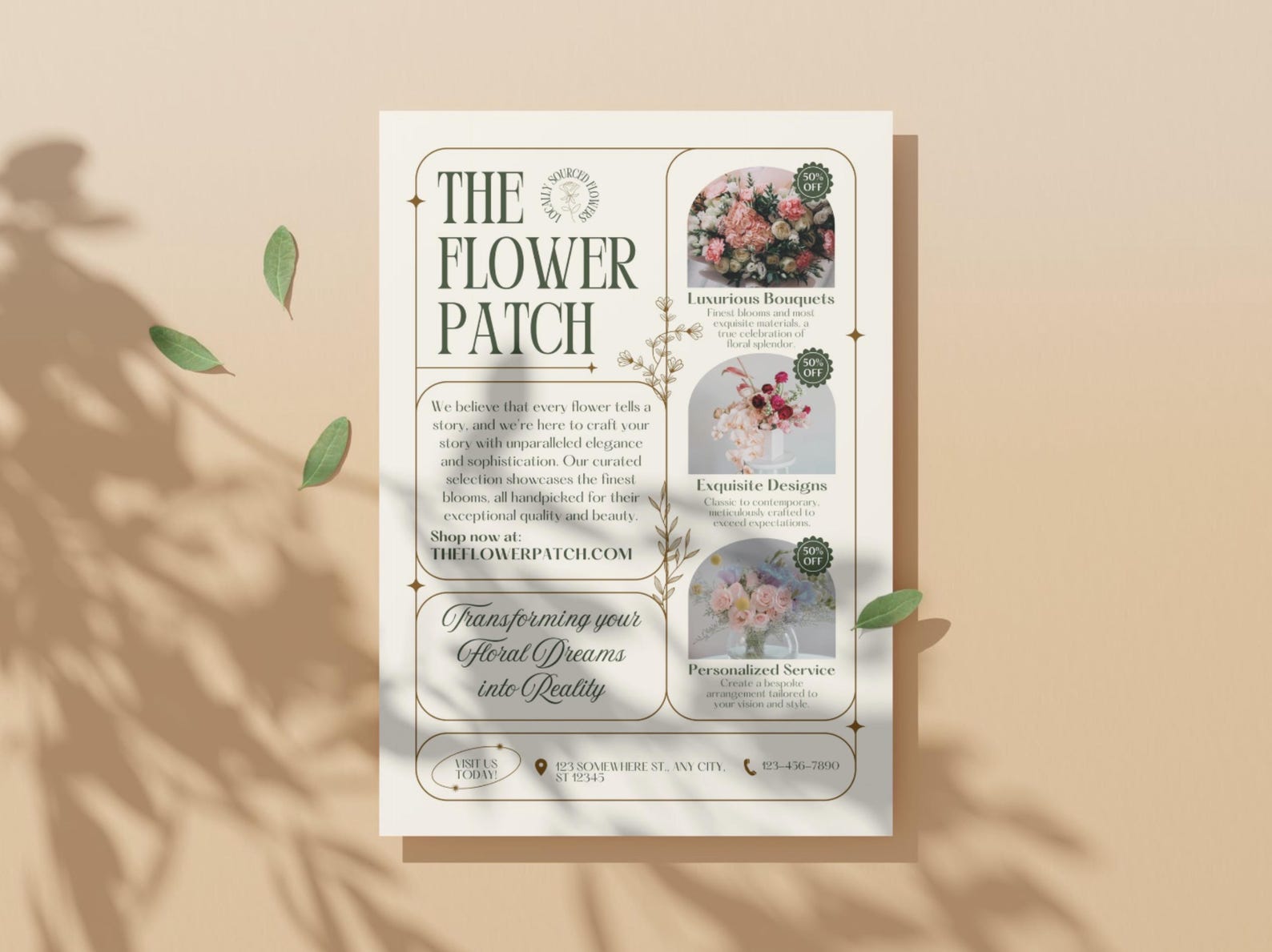 Flower Shop Flyer Template (digital Download) - Etsy