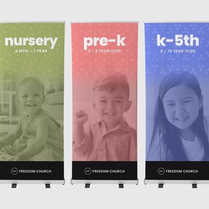 Modern Church Retractable Banner Templates: Church Lobby Welcome Signs ...