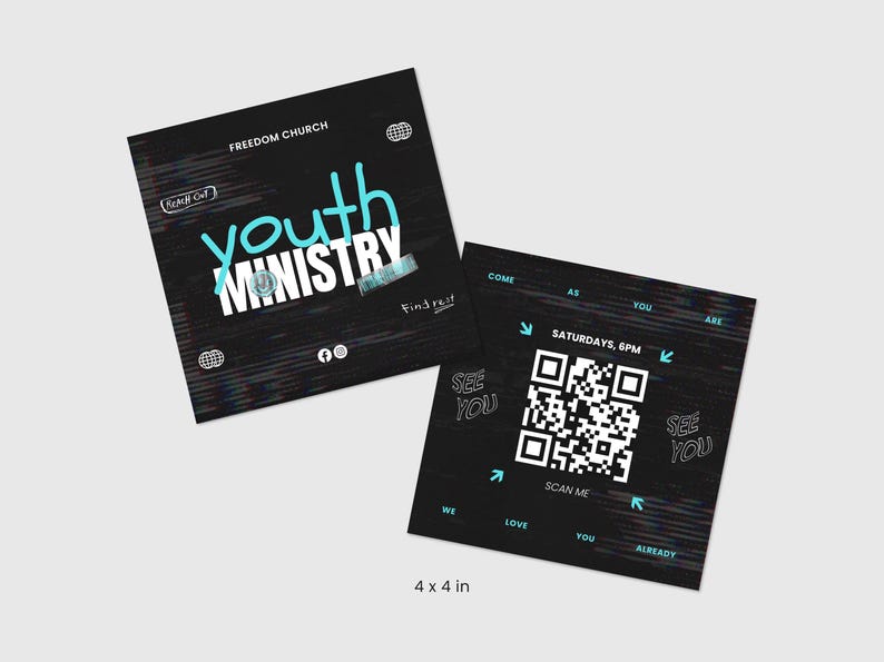 Youth Ministry Invite Canva Templates, Youth Group Invite Card (digital ...