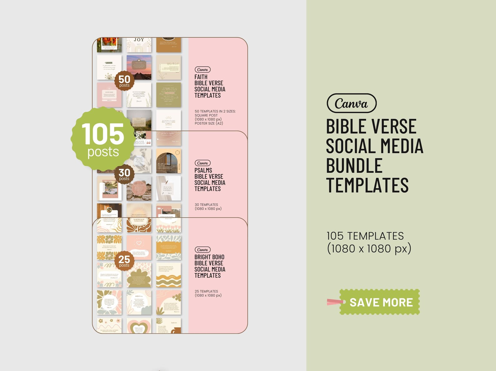 30 Psalms Bible Verse Social Media Templates, Beautiful Uplifting ...