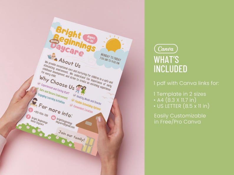 Editable Home Daycare Flyer Template (canva Editable, Digital Download ...