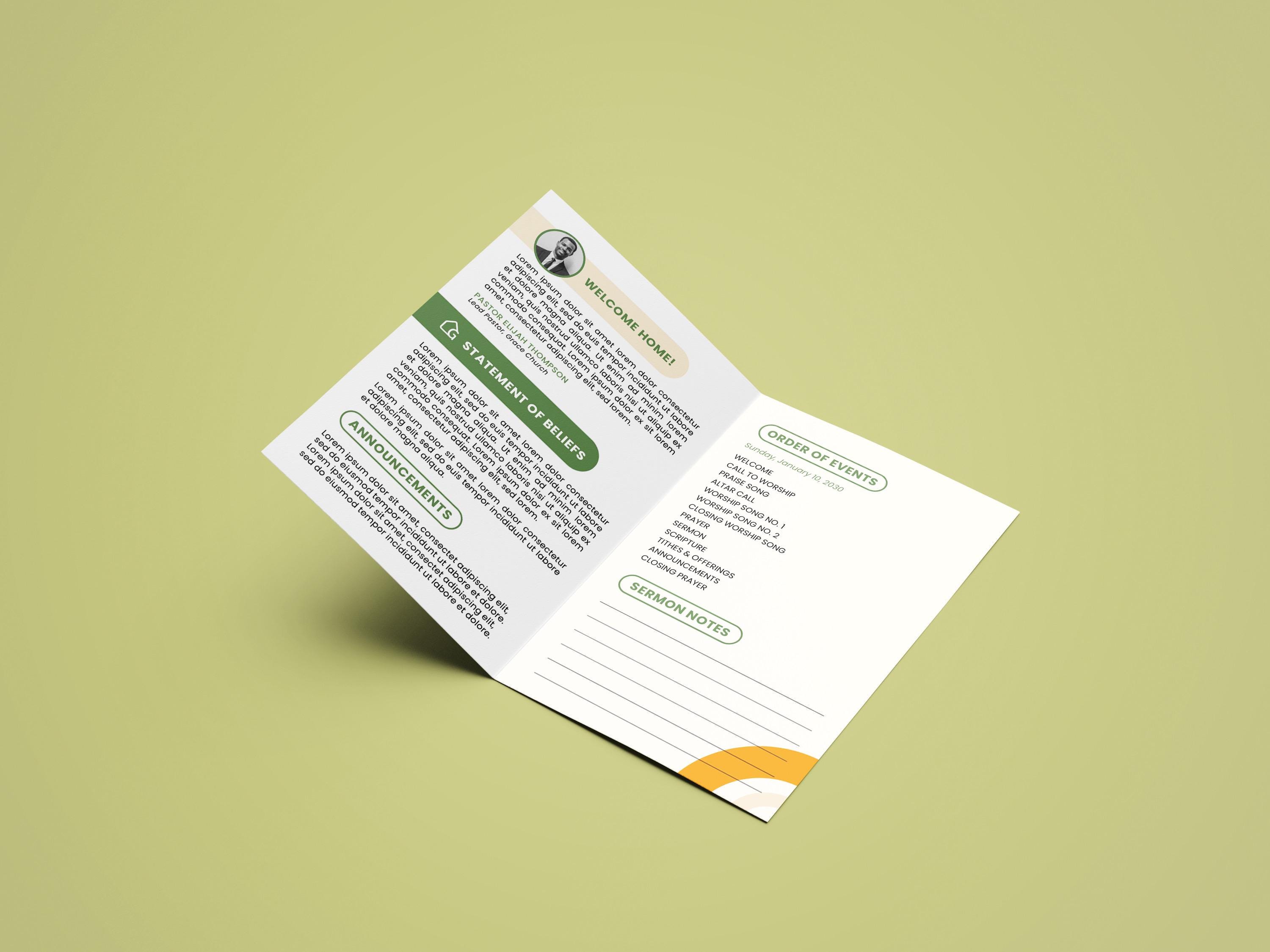 Gradient Modern Church Bi-fold Bulletin Canva Templates, Aesthetic ...