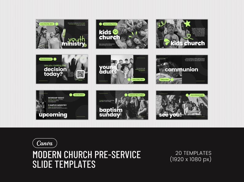 20 Modern Church Pre-service Slides Canva Templates, Aesthetic New ...