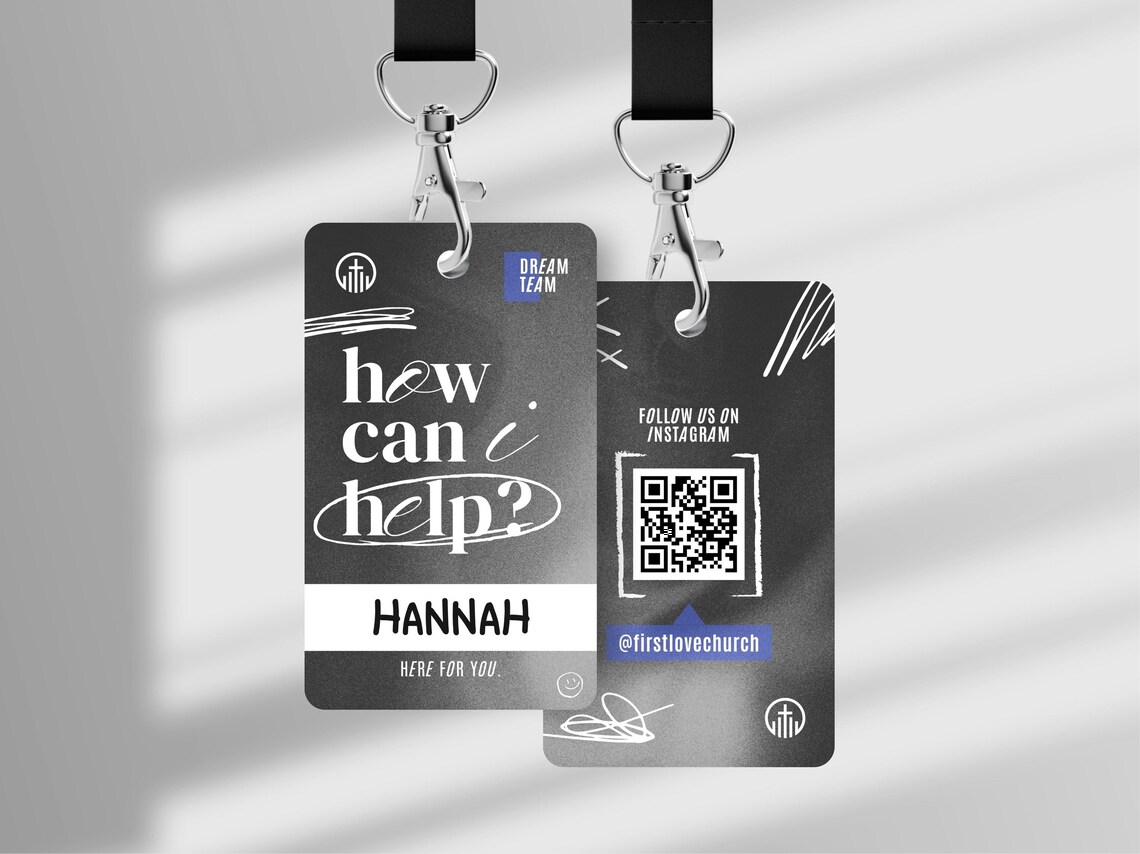 Modern Church ID Badges Template, Youth Volunteer (digital Download) - Etsy