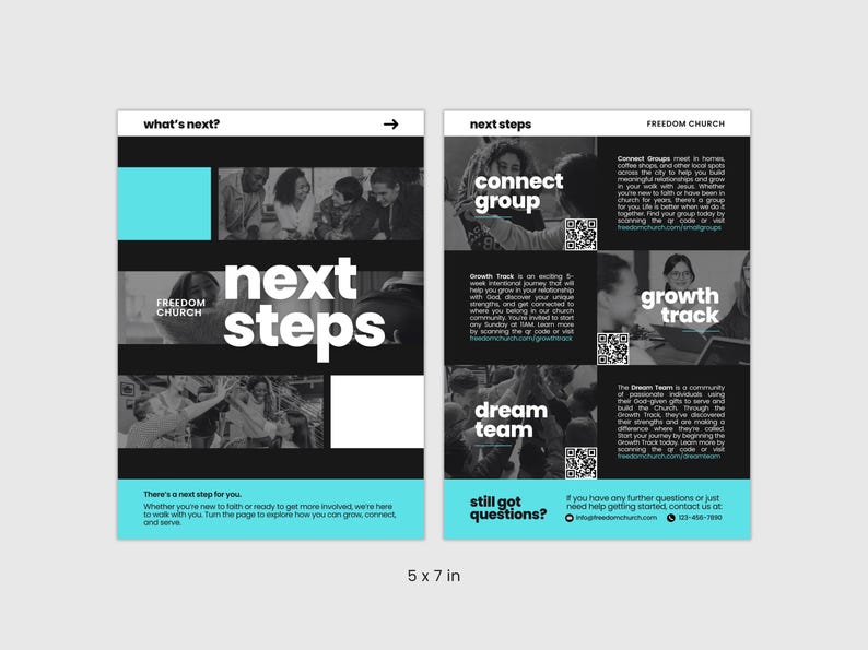 Modern Church Next Steps Card Template: Ministry Connect Groups ...