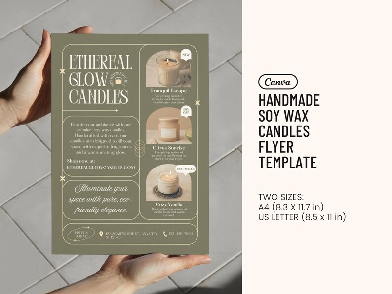 Candle Making Business Flyer Template: Modern Design (canva Editable ...