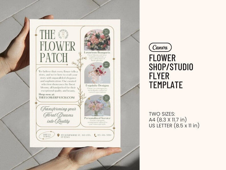 Flower Shop Flyer Template: Modern Floral Studio Marketing (digital ...