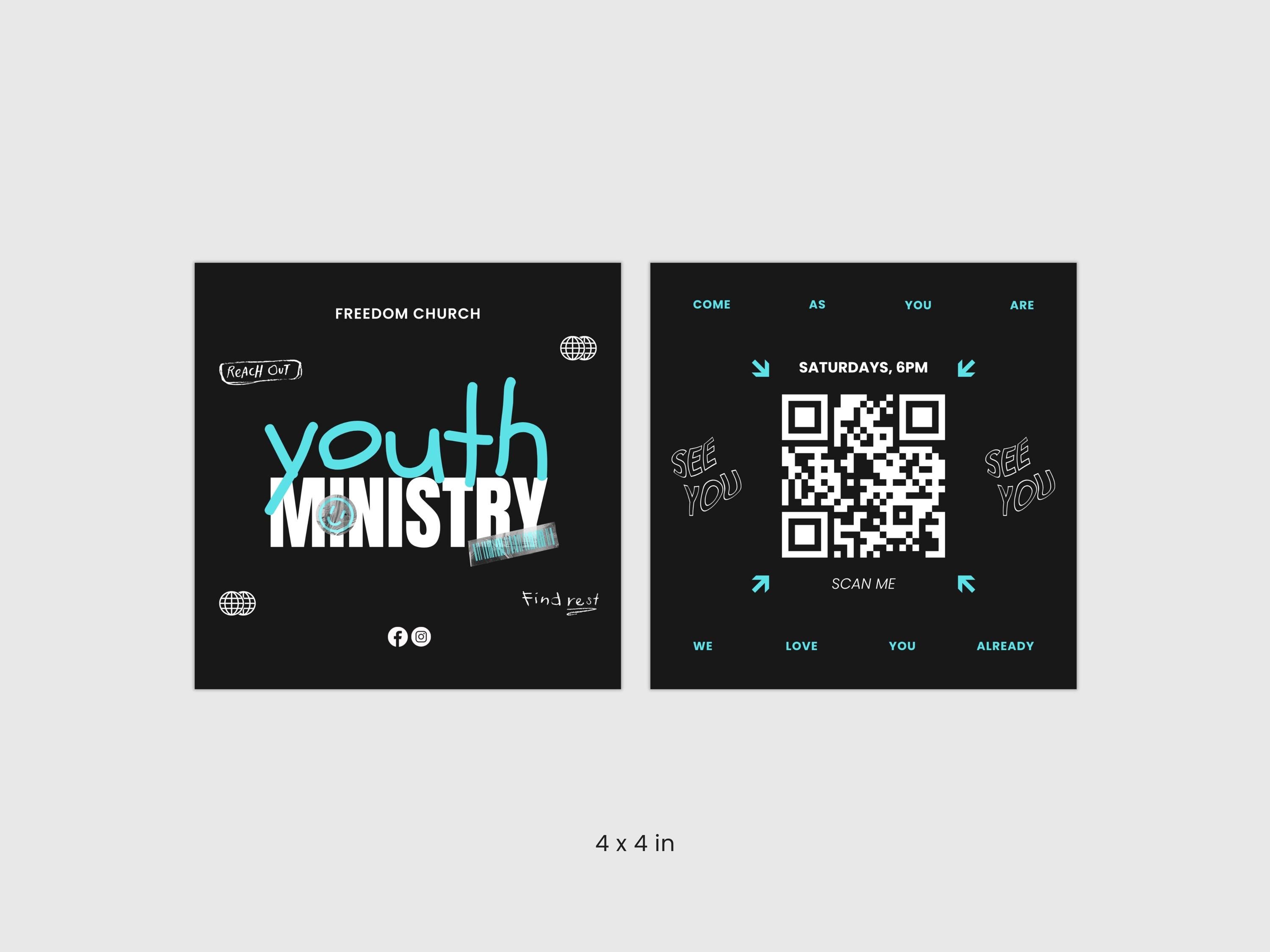 Youth Ministry Square Invite Canva Templates, New Youth Group Invite ...