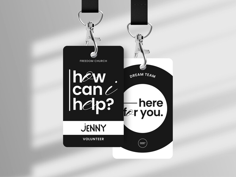 Modern Church ID Badge Canva Templates, Aesthetic Youth Church Badge ...