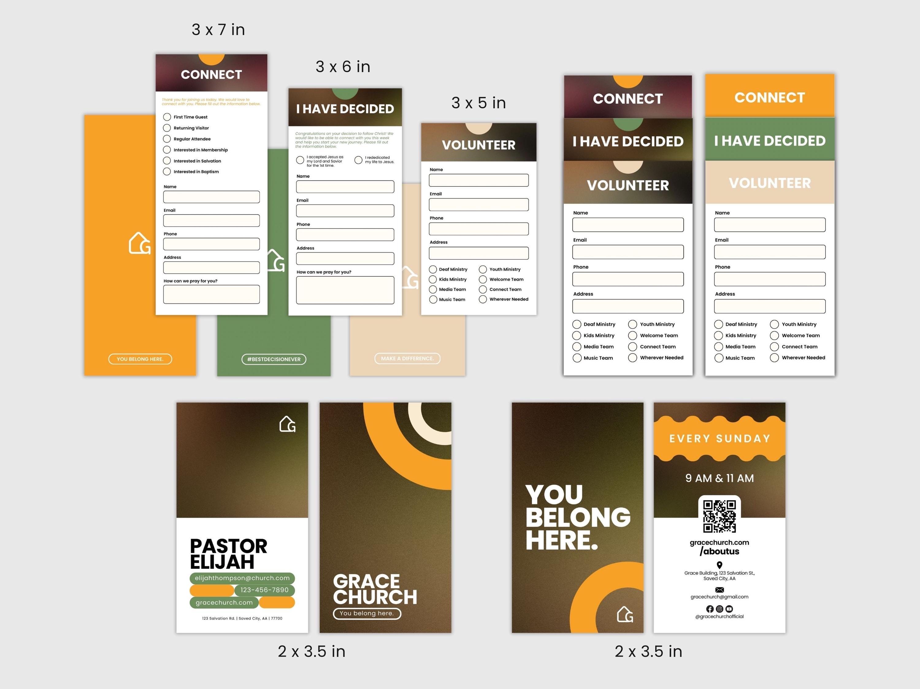 Gradient Modern Church Canva Templates Bundle,aesthetic Church Pre ...