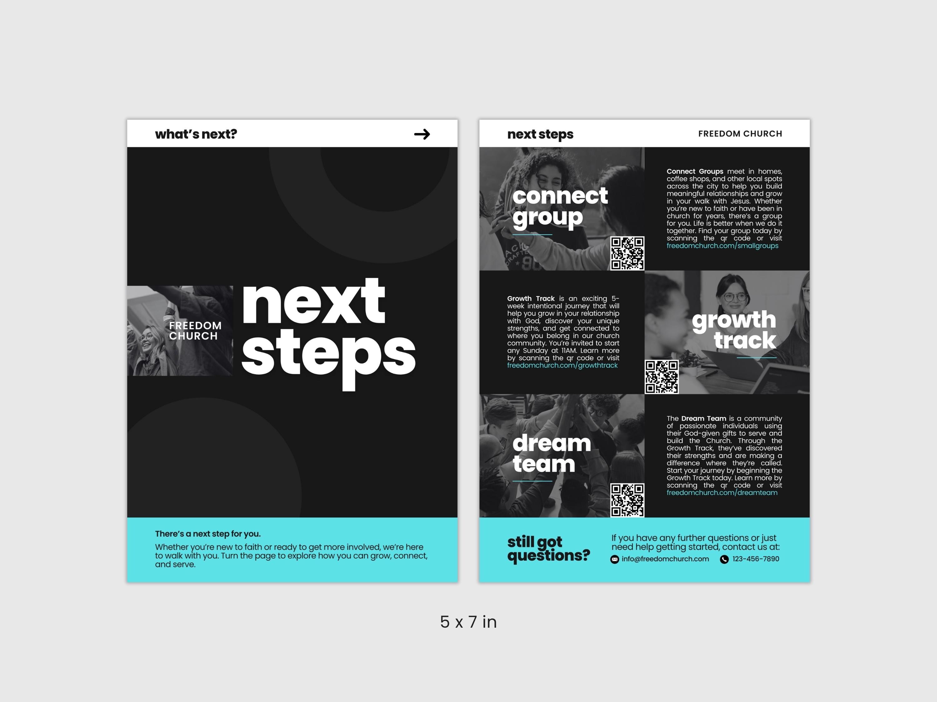 Modern Church Next Steps Card Canva Template, Church Ministry Card ...