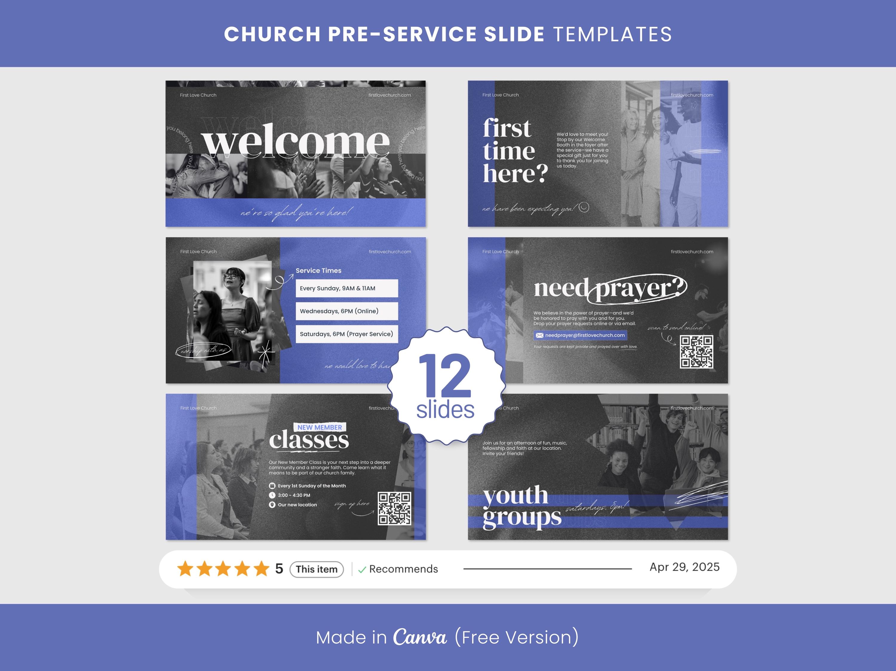 Modern Church Presentation Slides: Canva Templates (digital Download ...