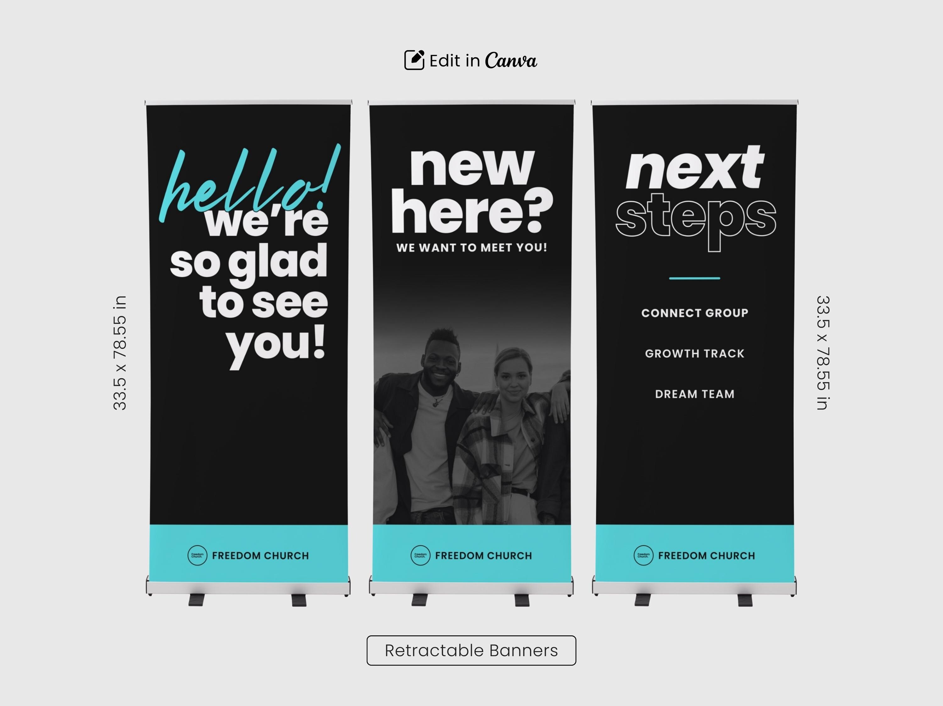 Modern Church Retractable Banner Canva Templates,new Church Lobby ...