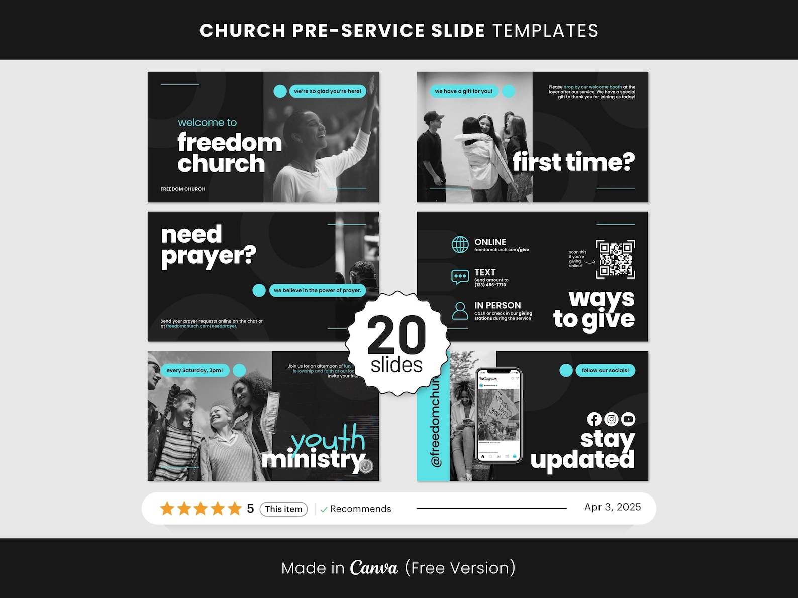 Modern Church Presentation Slides: Customizable Canva Templates ...