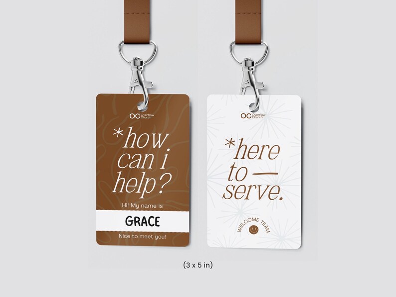 Modern Aesthetic Church ID Badge Canva Templates, Unique Church Staff ...