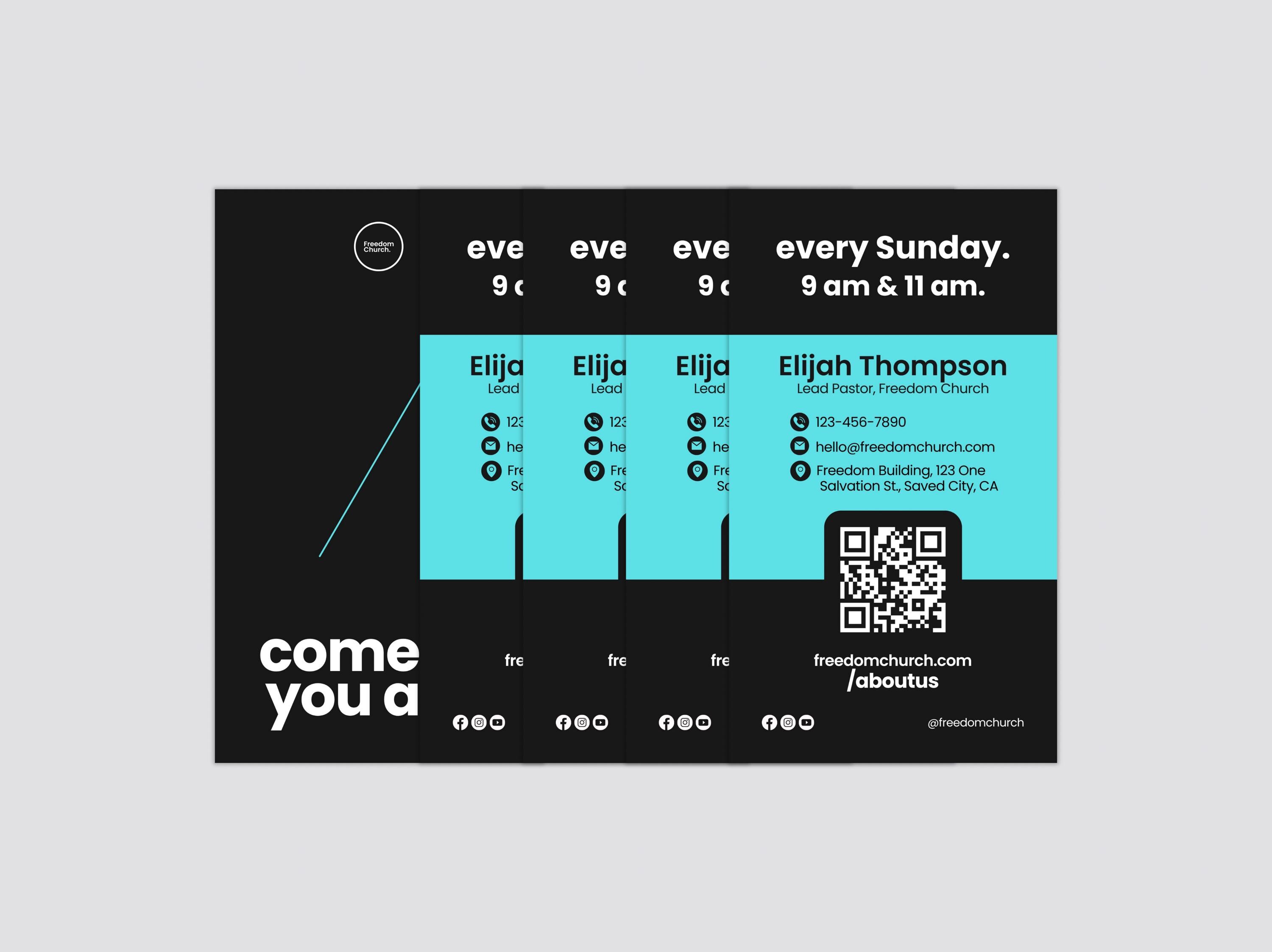 Modern Church Business Cards Canva Templates, Aesthetic New Pastor’s ...