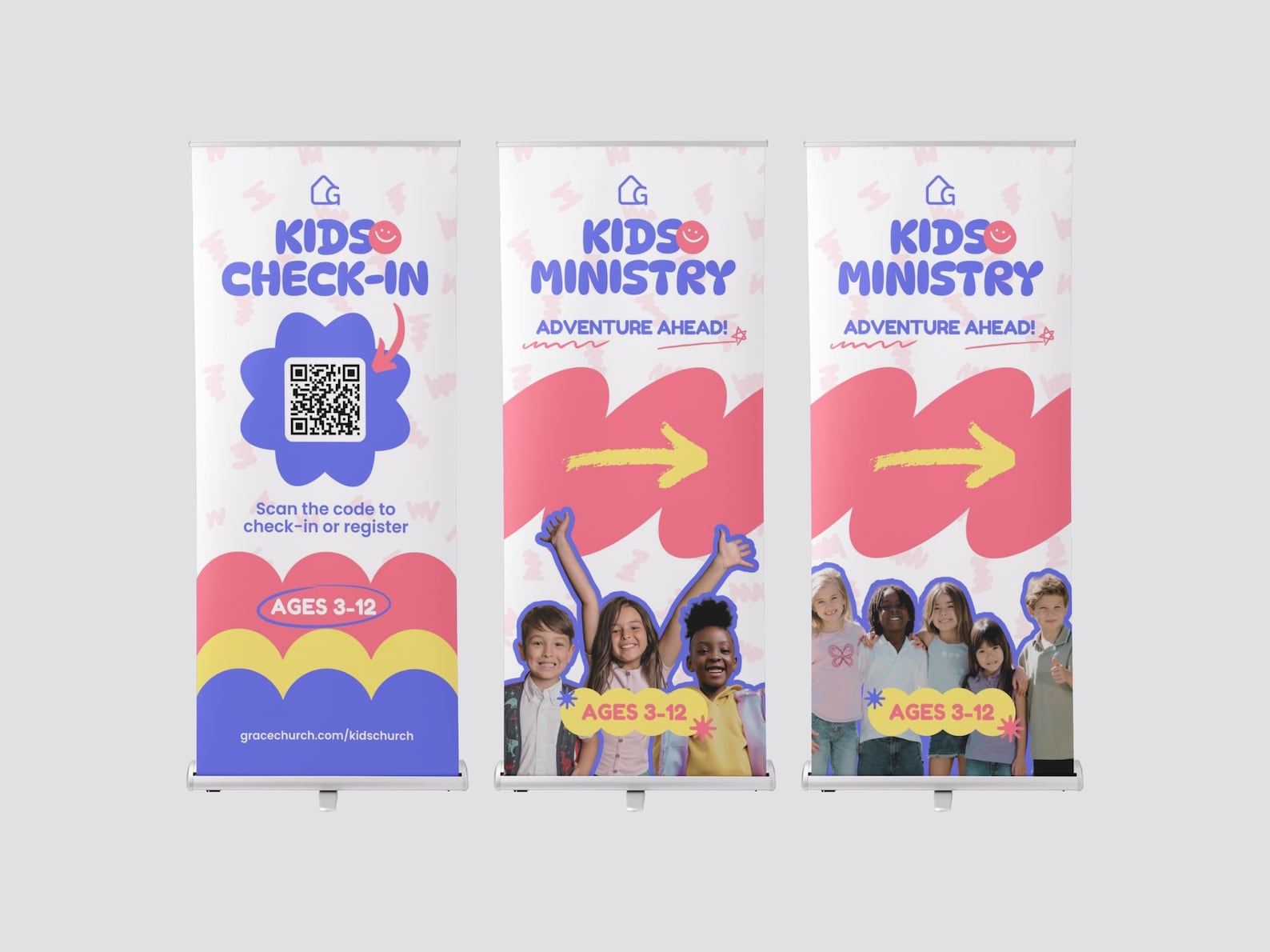 Modern Kids Church Retractable Banner Template, Kids Ministry Pop-up ...