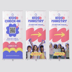 Modern Kids Church Retractable Banner Template, Kids Ministry Pop-up ...