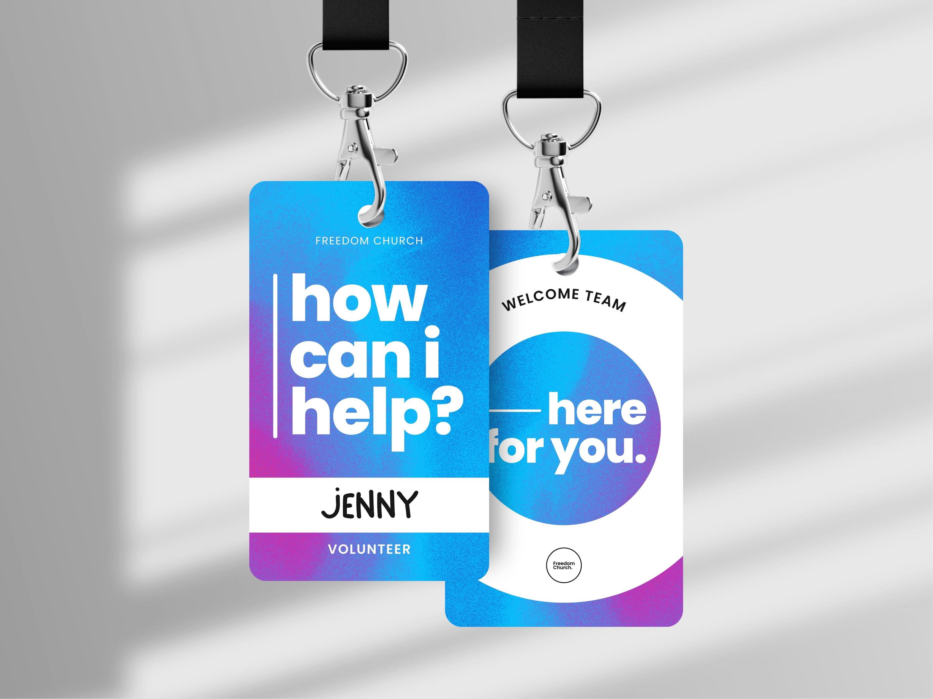 Modern Church Staff ID Badge Templates: How Can I Help (digital ...