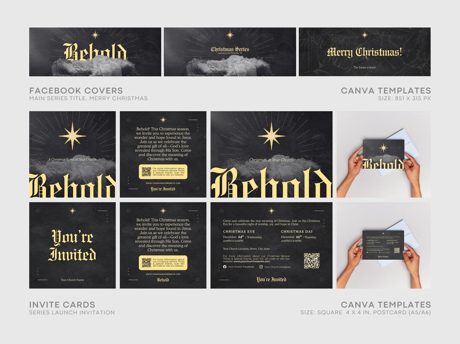 Christmas Sermon Series Graphics Pack: Contemporary Church (canva ...