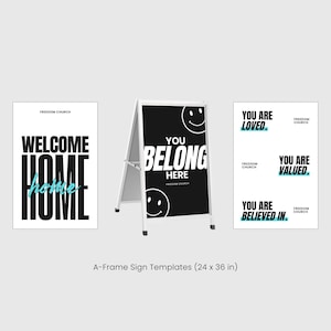 Modern Church A-frame Signs Canva Templates, New Church Parking Signs ...