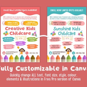 Editable Daycare Flyer Canva New Template Preschool/childcare Center ...