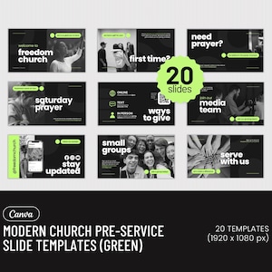 20 Modern Church Pre-service Slides Canva Templates, Aesthetic New ...