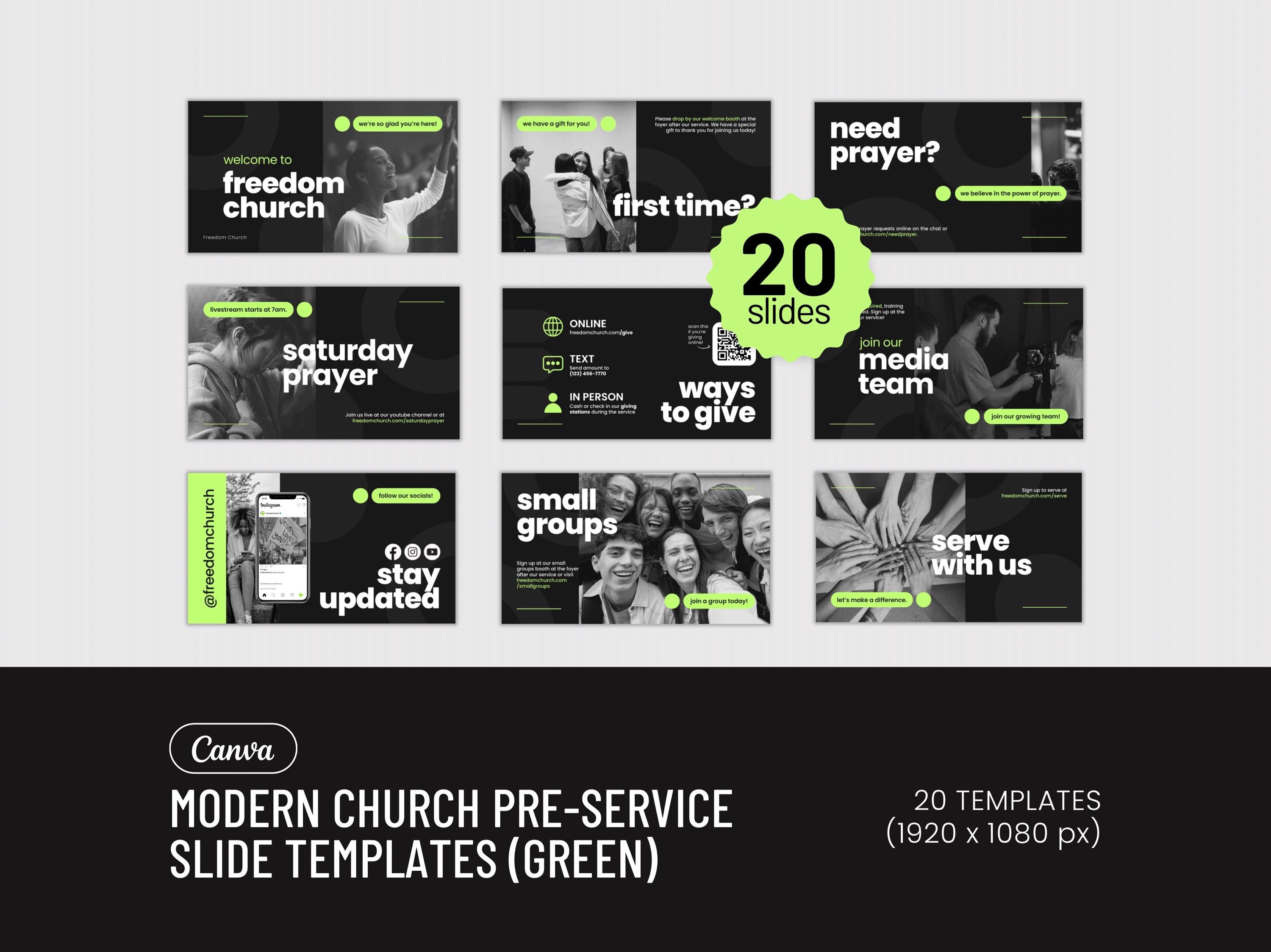20 Modern Church Pre-service Slides Canva Templates, Aesthetic New ...