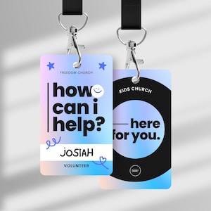 Modern Church Staff ID Badge Templates: How Can I Help (digital ...