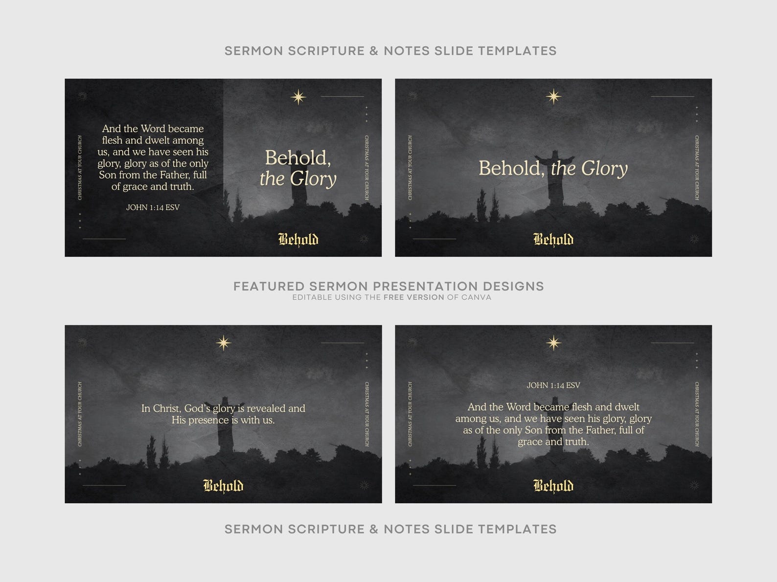 Christmas Sermon Series Graphics Pack: Contemporary Church (canva ...